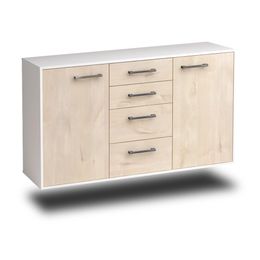 Stil.Zeit Sideboard Corona | Korpus Weiß | Zeder hängend mit Griffen (136x79x35cm)