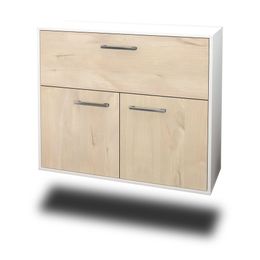 Stil.Zeit Sideboard Irving | Korpus Weiß | Zeder hängend mit Griffen (92x79x35cm)