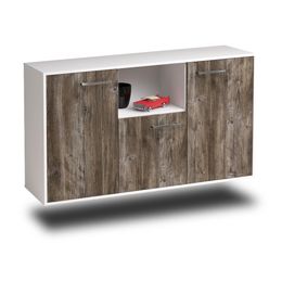 Stil.Zeit Sideboard Overland Park | Korpus Weiß | Treibholz hängend mit Griffen (136x79x35cm)