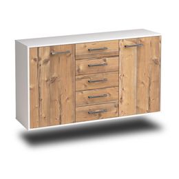 Stil.Zeit Sideboard Pembroke Pines | Korpus Weiß | Pinie hängend mit Griffen (136x79x35cm)