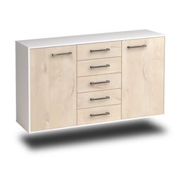 Stil.Zeit Sideboard Pembroke Pines | Korpus Weiß | Zeder hängend mit Griffen (136x79x35cm)