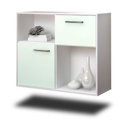 Stil.Zeit Sideboard Shreveport | Korpus Weiß | Mint hängend mit Griffen (92x79x35cm)