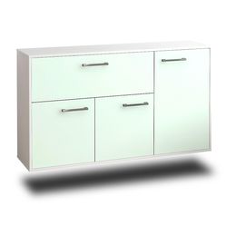 Stil.Zeit Sideboard Naperville | Korpus Weiß | Mint hängend mit Griffen (136x79x35cm)