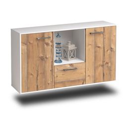 Stil.Zeit Sideboard Garden Grove | Korpus Weiß | Pinie hängend mit Griffen (136x79x35cm)