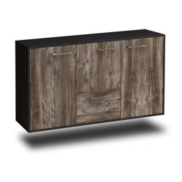 Stil.Zeit Sideboard Vancouver | Korpus Anthrazit | Treibholz hängend mit Griffen (136x79x35cm)