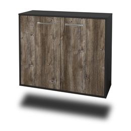 Stil.Zeit Sideboard Hialeah | Korpus Anthrazit | Treibholz hängend mit Griffen (92x79x35cm)