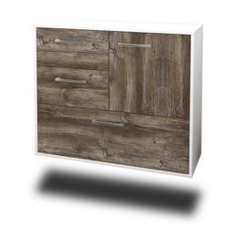 Stil.Zeit Sideboard Rancho Cucamonga | Korpus Weiß | Treibholz hängend mit Griffen (92x79x35cm)