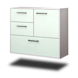 Stil.Zeit Sideboard Rancho Cucamonga | Korpus Weiß | Mint hängend mit Griffen (92x79x35cm)