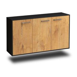 Stil.Zeit Sideboard Chattanooga | Korpus Anthrazit | Eiche hängend mit Griffen (136x79x35cm)