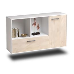 Stil.Zeit Sideboard Palmdale | Korpus Weiß | Zeder hängend mit Griffen (136x79x35cm)