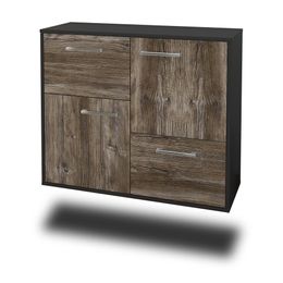 Stil.Zeit Sideboard Fremont | Korpus Anthrazit | Treibholz hängend mit Griffen (92x79x35cm)