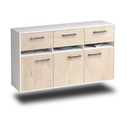 Stil.Zeit Sideboard Joliet | Korpus Weiß | Zeder hängend mit Griffen (136x79x35cm)