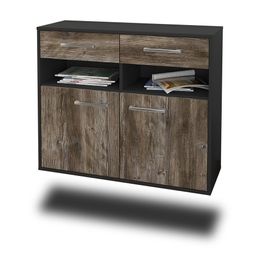 Stil.Zeit Sideboard North Las Vegas | Korpus Anthrazit | Treibholz hängend mit Griffen (92x79x35cm)