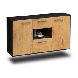 Stil.Zeit Sideboard Tallahassee | Korpus Anthrazit | Eiche hängend mit Griffen (136x79x35cm)