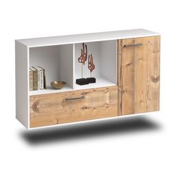 Stil.Zeit Sideboard Palmdale | Korpus Weiß | Pinie hängend mit Griffen (136x79x35cm)