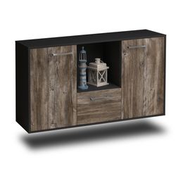 Stil.Zeit Sideboard Garden Grove | Korpus Anthrazit | Treibholz hängend mit Griffen (136x79x35cm)