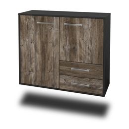 Stil.Zeit Sideboard Sunrise Manor | Korpus Anthrazit | Treibholz hängend mit Griffen (92x79x35cm)