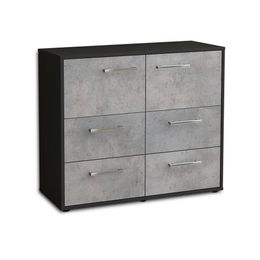 Stil.Zeit Sideboard Dana | Korpus Anthrazit | Beton mit Griffen (92x79x35cm)