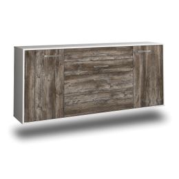 Stil.Zeit Sideboard Bridgeport | Korpus Weiß | Treibholz hängend mit Griffen (180x79x35cm)