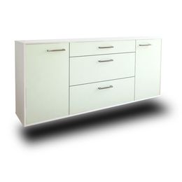 Stil.Zeit Sideboard Syracuse | Korpus Weiß | Mint hängend mit Griffen (180x79x35cm)