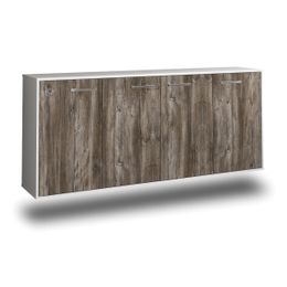 Stil.Zeit Sideboard Lakewood | Korpus Weiß | Treibholz hängend mit Griffen (180x79x35cm)