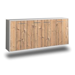 Stil.Zeit Sideboard Lakewood | Korpus Weiß | Pinie hängend mit Griffen (180x79x35cm)