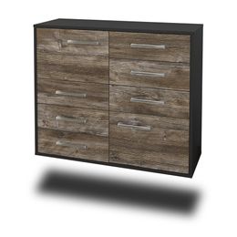 Stil.Zeit Sideboard Paradise | Korpus Anthrazit | Treibholz hängend mit Griffen (92x79x35cm)