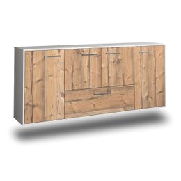 Stil.Zeit Sideboard Escondido | Korpus Weiß | Pinie hängend mit Griffen (180x79x35cm)