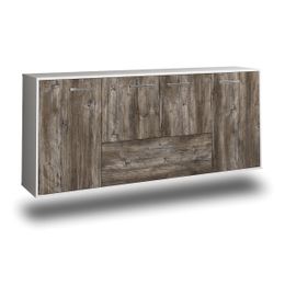 Stil.Zeit Sideboard Escondido | Korpus Weiß | Treibholz hängend mit Griffen (180x79x35cm)