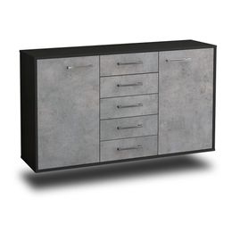 Stil.Zeit Sideboard Pembroke Pines | Korpus Anthrazit | Beton hängend mit Griffen (136x79x35cm)