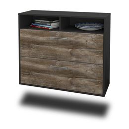 Stil.Zeit Sideboard Spring Valley | Korpus Anthrazit | Treibholz hängend mit Griffen (92x79x35cm)