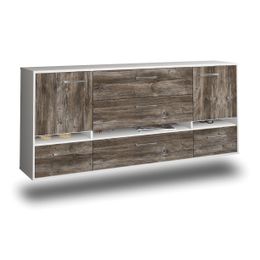 Stil.Zeit Sideboard Athens | Korpus Weiß | Treibholz hängend mit Griffen (180x79x35cm)