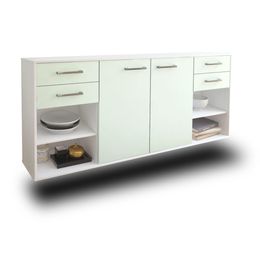 Stil.Zeit Sideboard Independence | Korpus Weiß | Mint hängend mit Griffen (180x79x35cm)