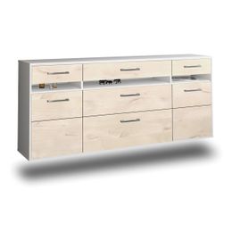 Stil.Zeit Sideboard Manchester | Korpus Weiß | Zeder hängend mit Griffen (180x79x35cm)