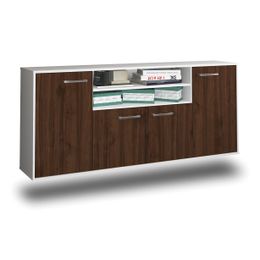 Stil.Zeit Sideboard Mesquite | Korpus Weiß | Walnuss hängend mit Griffen (180x79x35cm)