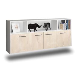 Stil.Zeit Sideboard Columbia | Korpus Weiß | Zeder hängend mit Griffen (180x79x35cm)