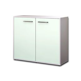 Stil.Zeit Sideboard Blanka | Korpus Weiß | Mint mit Griffen (92x79x35cm)