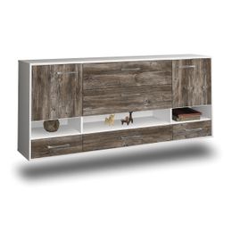 Stil.Zeit Sideboard Lafayette | Korpus Weiß | Treibholz hängend mit Griffen (180x79x35cm)