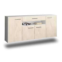 Stil.Zeit Sideboard Lansing | Korpus Weiß | Zeder hängend mit Griffen (180x79x35cm)