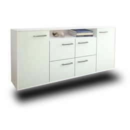 Stil.Zeit Sideboard Carrollton | Korpus Weiß | Mint hängend mit Griffen (180x79x35cm)