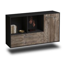 Stil.Zeit Sideboard Palmdale | Korpus Anthrazit | Treibholz hängend mit Griffen (136x79x35cm)