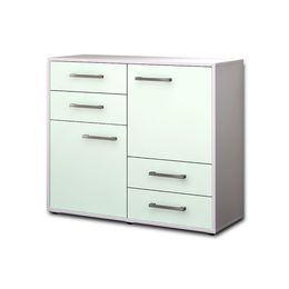 Stil.Zeit Sideboard Ciara | Korpus Weiß | Mint mit Griffen (92x79x35cm)