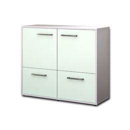 Stil.Zeit Sideboard Cara | Korpus Weiß | Mint mit Griffen (92x79x35cm)