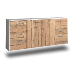 Stil.Zeit Sideboard Costa Mesa | Korpus Weiß | Pinie hängend mit Griffen (180x79x35cm)