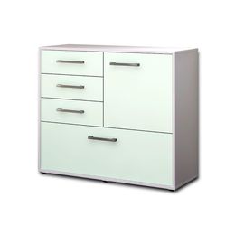 Stil.Zeit Sideboard Corina | Korpus Weiß | Mint mit Griffen (92x79x35cm)