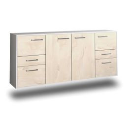 Stil.Zeit Sideboard Costa Mesa | Korpus Weiß | Zeder hängend mit Griffen (180x79x35cm)