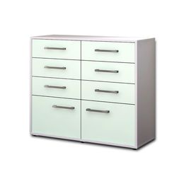 Stil.Zeit Sideboard Celeste | Korpus Weiß | Mint mit Griffen (92x79x35cm)