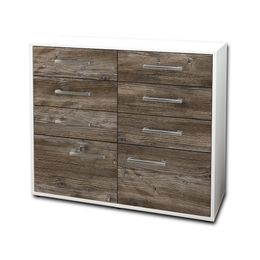 Stil.Zeit Sideboard Celeste | Korpus Weiß | Treibholz mit Griffen (92x79x35cm)