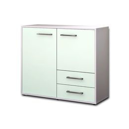 Stil.Zeit Sideboard Saila| Korpus Weiß | Mint mit Griffen (92x79x35cm)