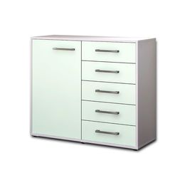 Stil.Zeit Sideboard Cecilia | Korpus Weiß | Mint mit Griffen (92x79x35cm)